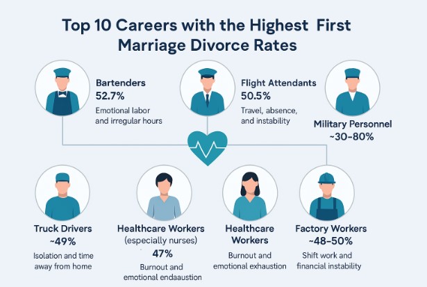 Occupation and Divorce Risk | Careers Linked to Higher First Marriage ...